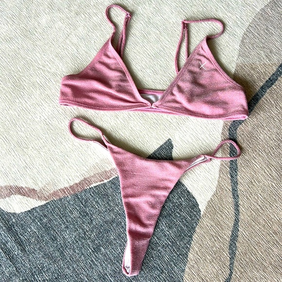 Boutine LA | Swim | Boutine La Size Large Glitter Bikini In Pink | Poshmark